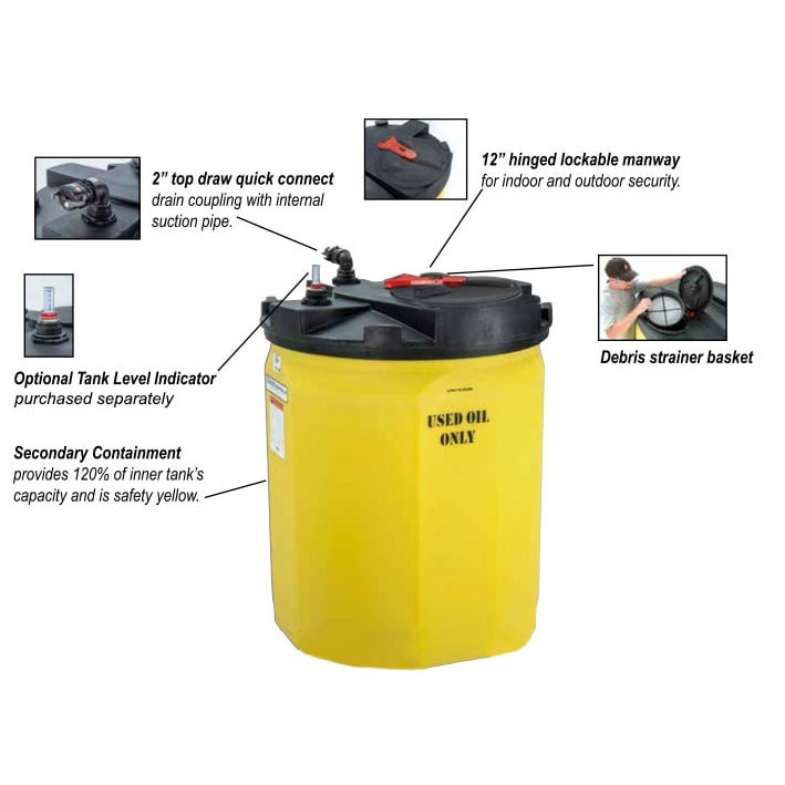 150 Gallon Plastic Waste Oil Collection Tank